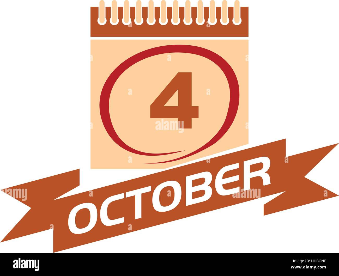 4 October Calendar with Ribbon Stock Vector Image & Art - Alamy