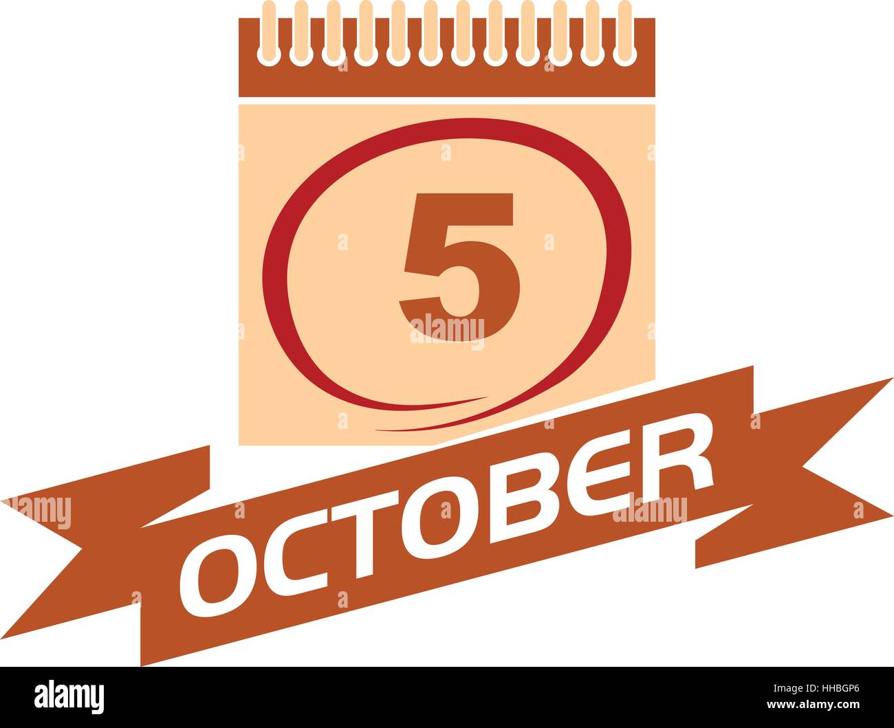 5 October Calendar with Ribbon Stock Vector Image & Art - Alamy