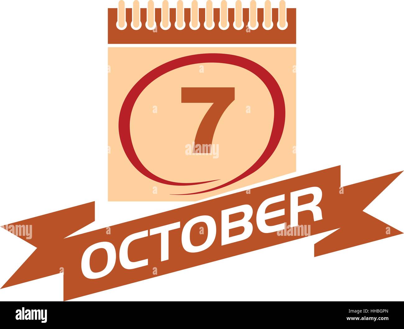 7 October Calendar with Ribbon Stock Vector Image & Art - Alamy