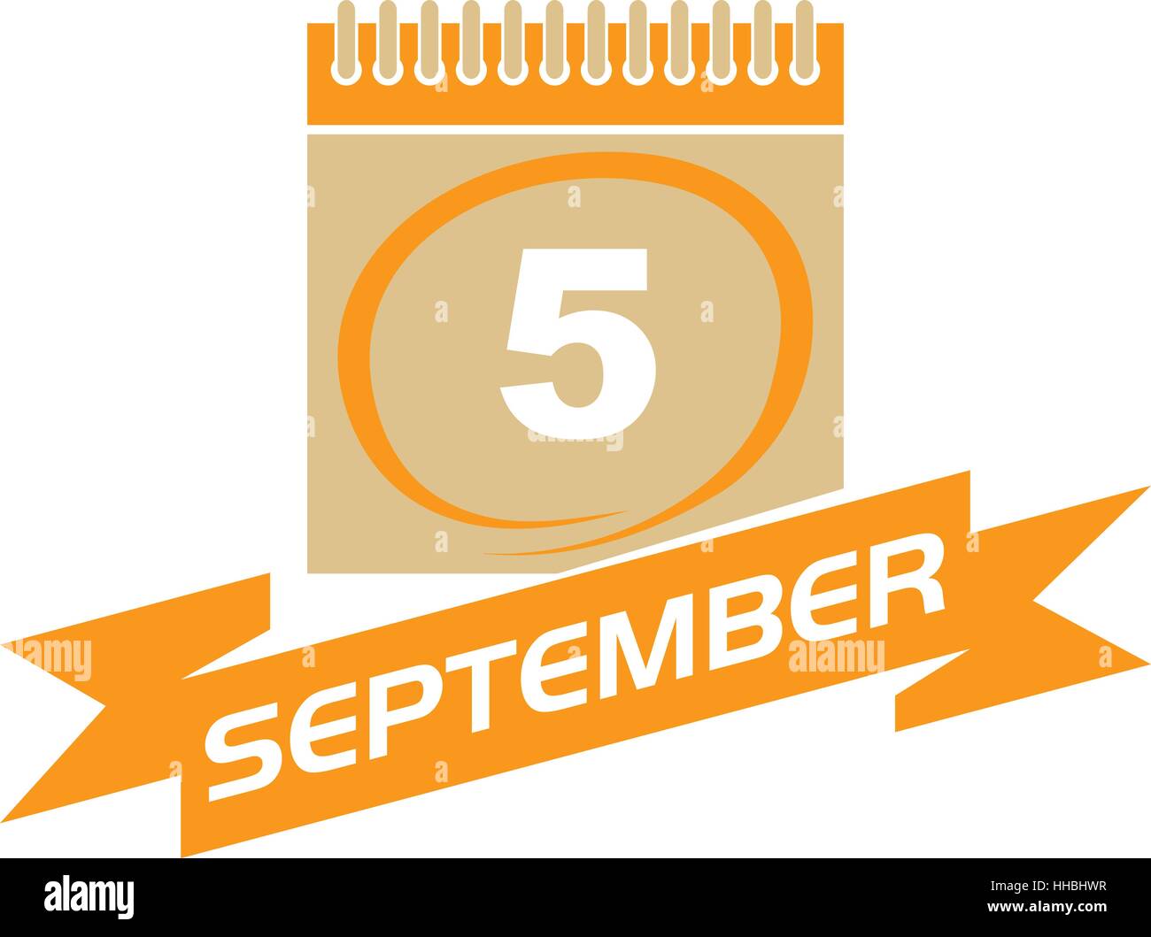 5 September Calendar with Ribbon Stock Vector Image & Art - Alamy