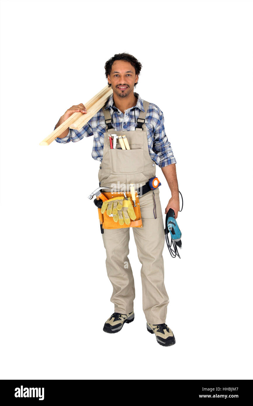 Full length carpenter Stock Photo - Alamy