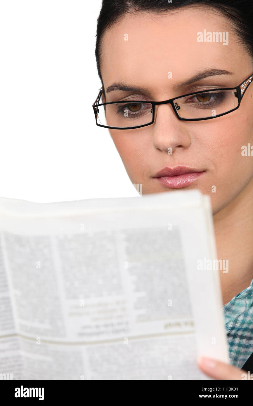 woman, newspaper, journal, humans, human beings, people, folk, persons ...