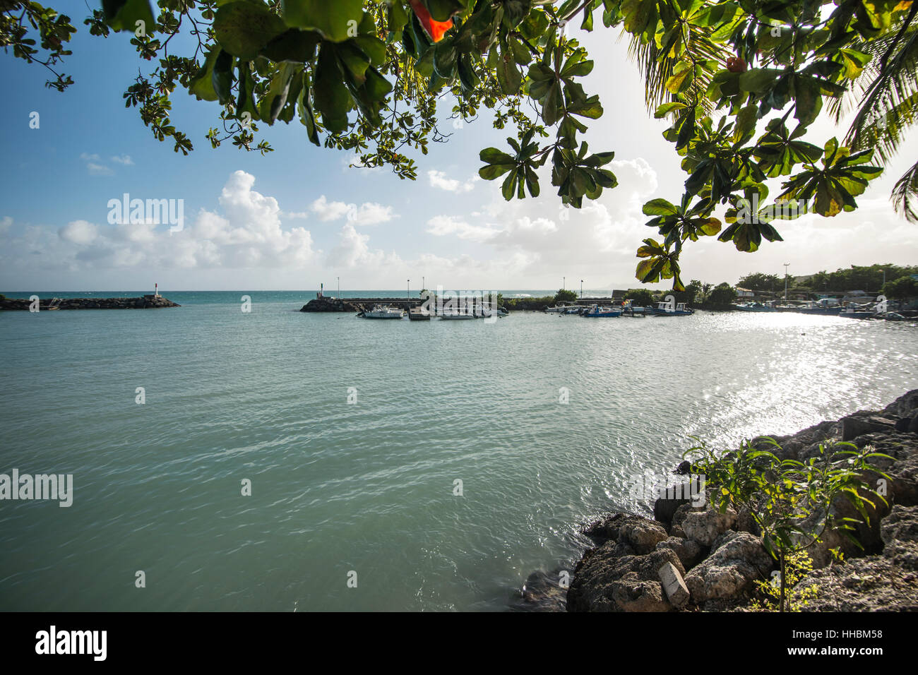 View of St. Felix port Stock Photo - Alamy