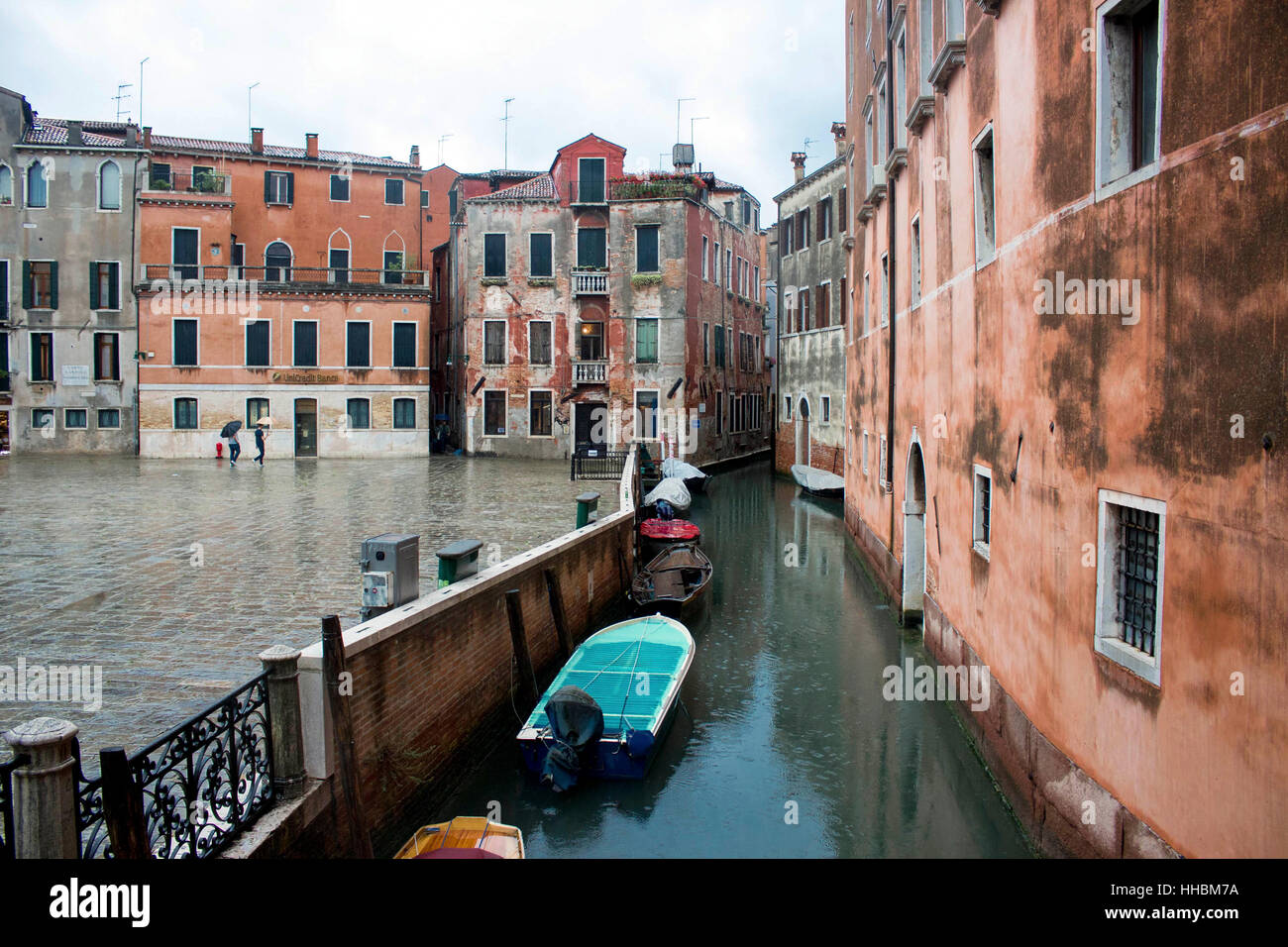 View of a Canal in Venice, Italy, rainy day Stock Photo - Alamy