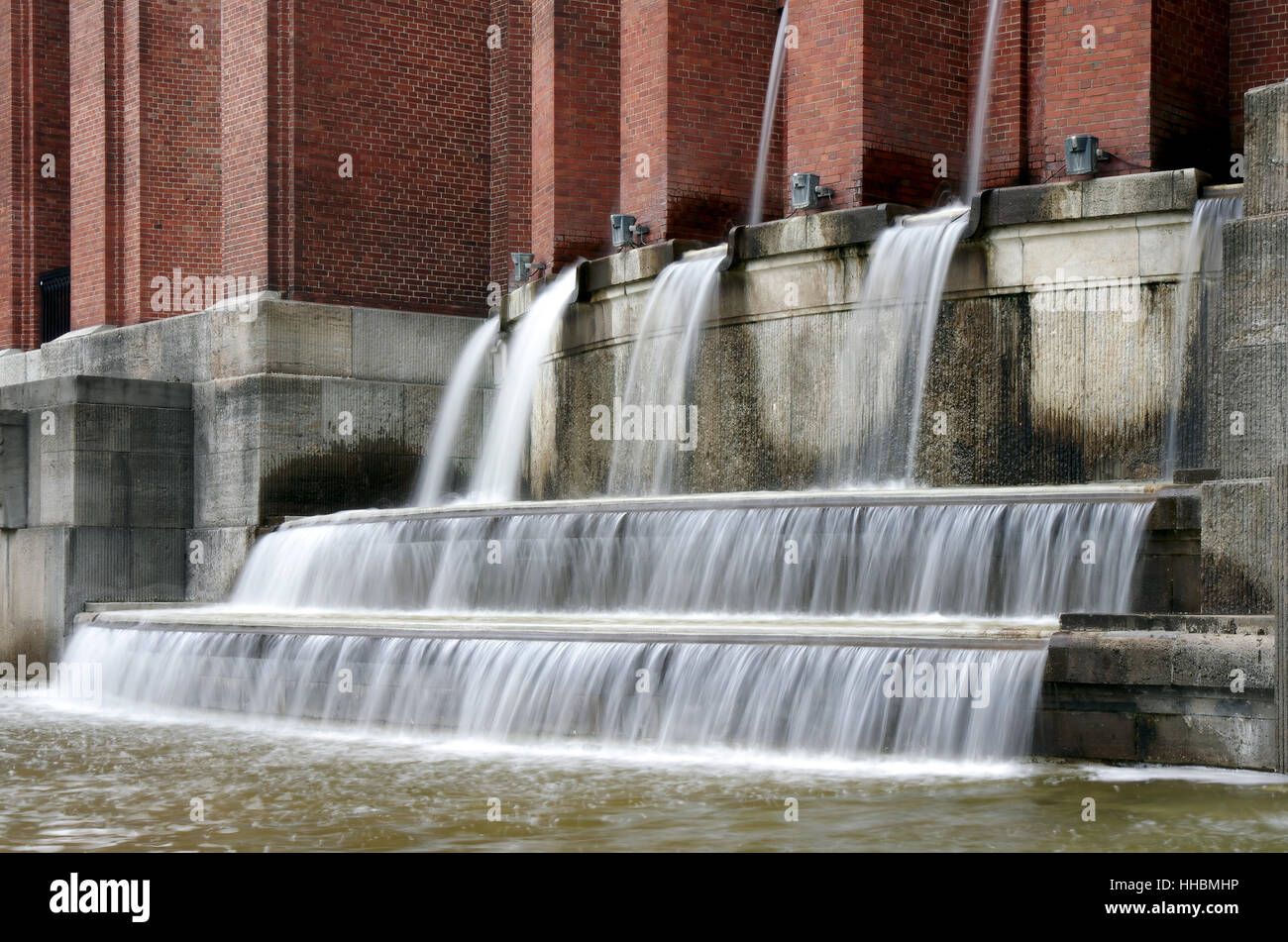 waterfall, fountain, style of construction, architecture, architectural ...