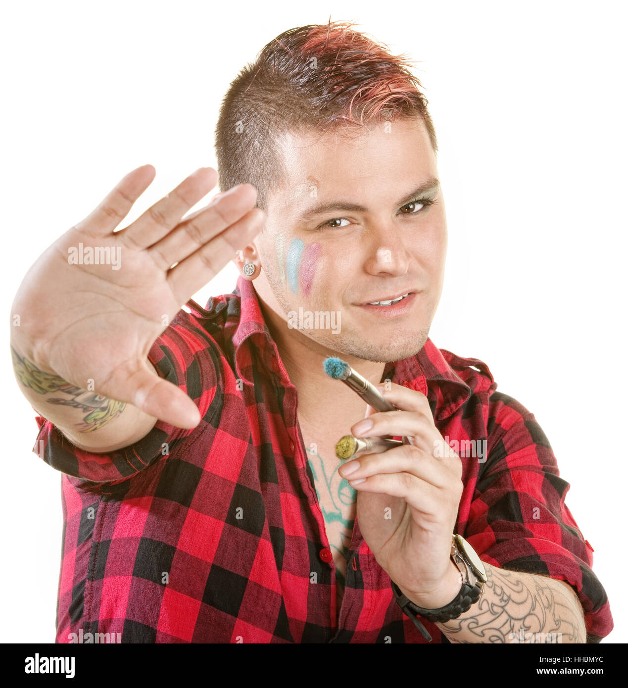 blank, european, caucasian, brush, character, calm, paintbrush ...