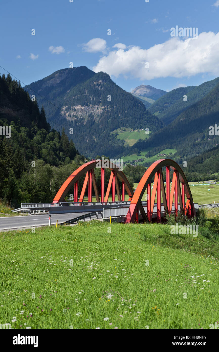 bridge with mountains Stock Photo - Alamy