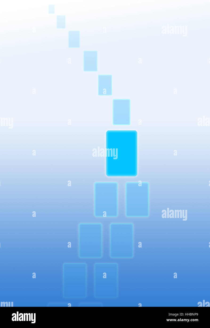 Blue rectangular shapes falling against a gradient background Stock ...