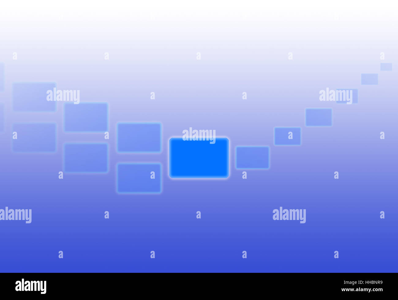 Blue rectangular shapes forming a curve against a gradient background ...