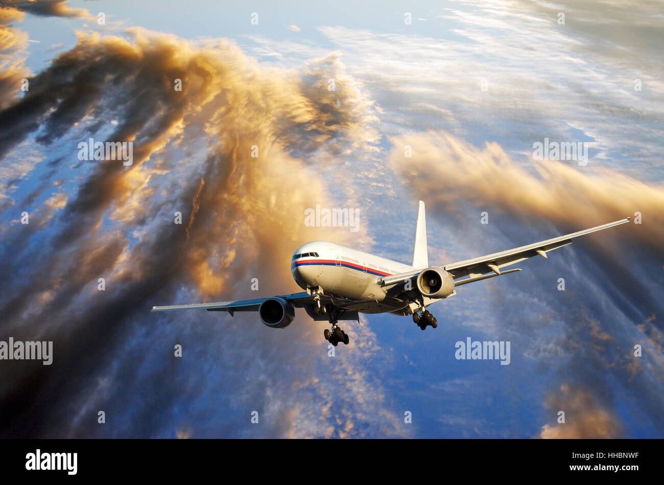 dramatic, airliner, clouds, aircraft, aeroplane, plane, airplane, fly ...