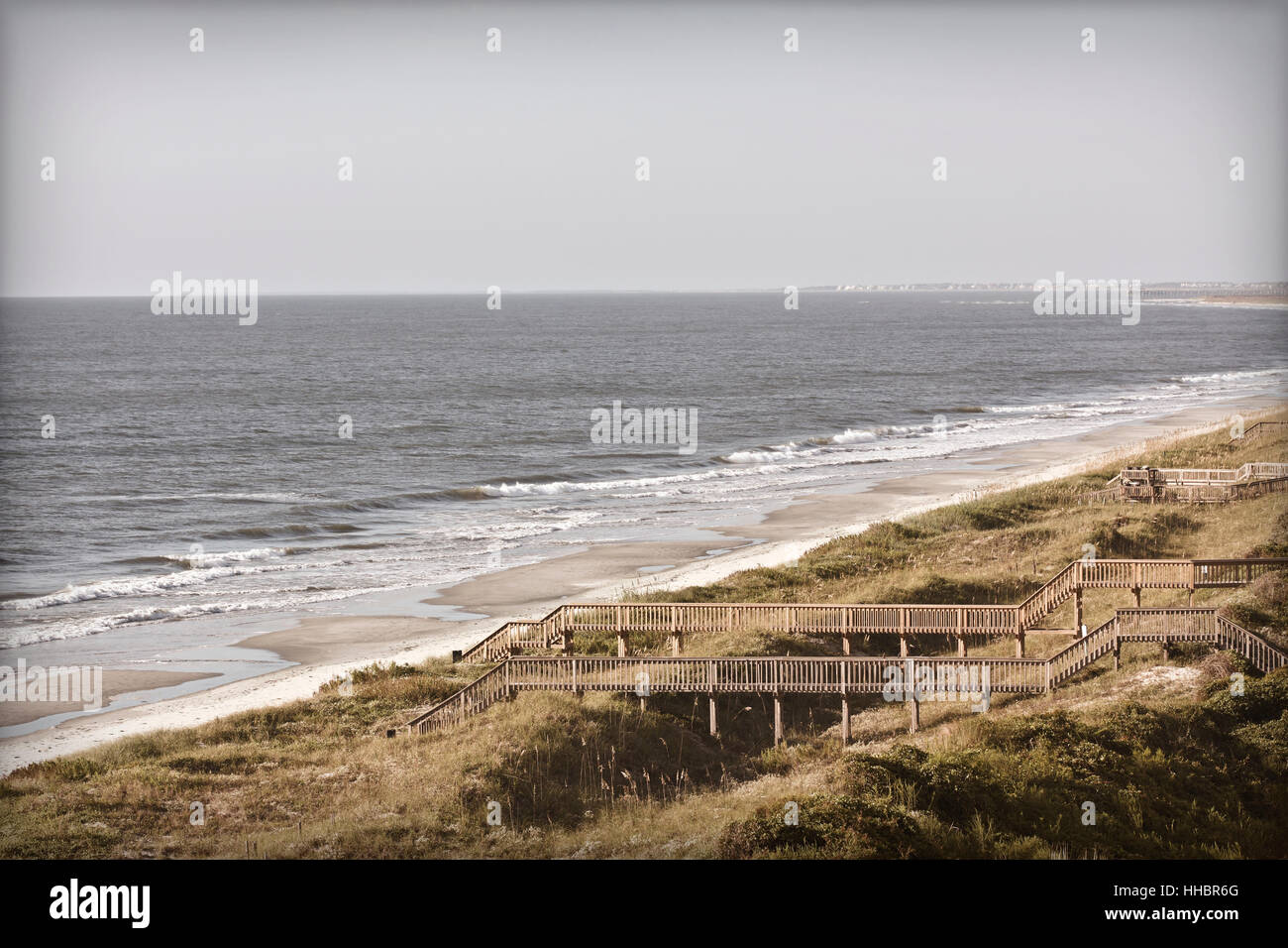 Beach photo with retro or vintage look. Can be aged even further Stock ...