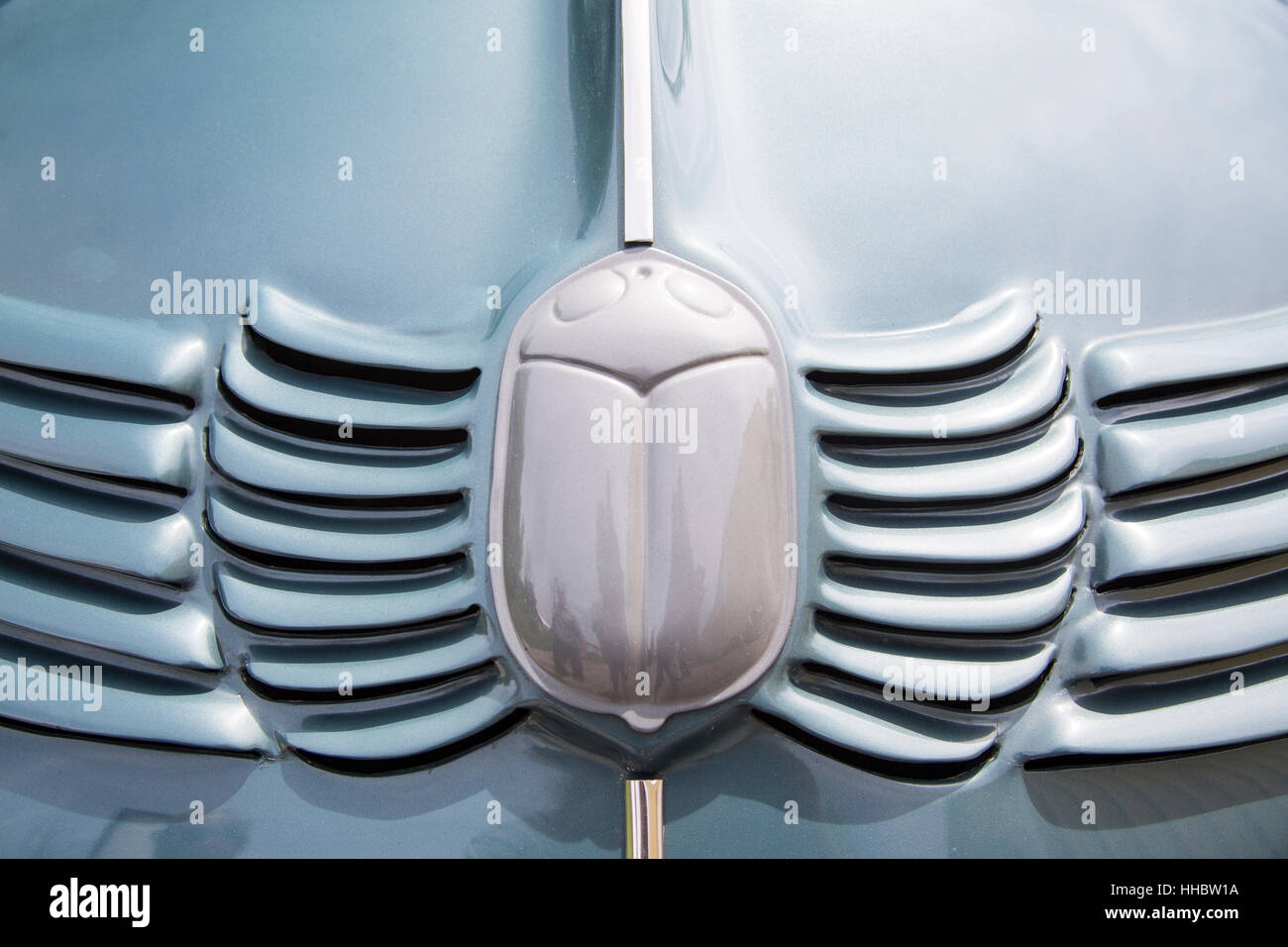 1936 Scarab minivan automobile logo on the hood, designed by William ...
