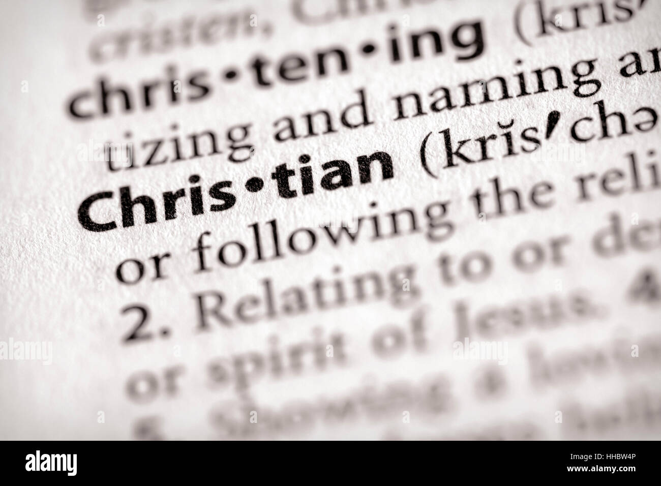 Selective focus on the word "Christian". Many more word photos in my ...