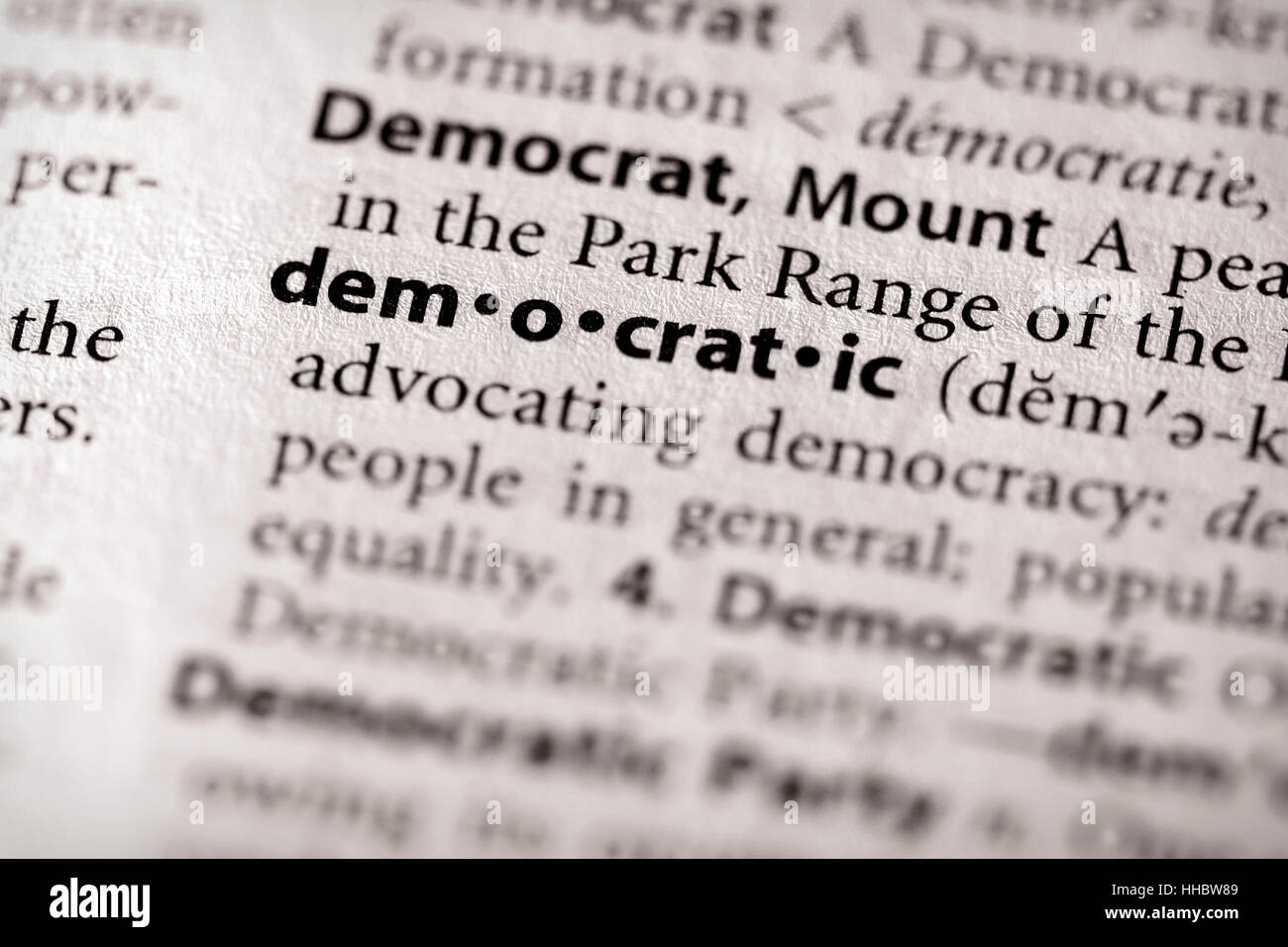 Selective focus on the word "democratic". Many more word photos for you ...