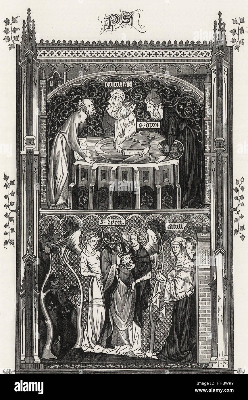 St. Denis carrying his head to his place of Burial Stock Photo - Alamy