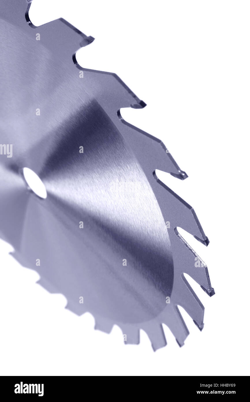 Carbide tipped circular powersaw blade isolated on white background ...