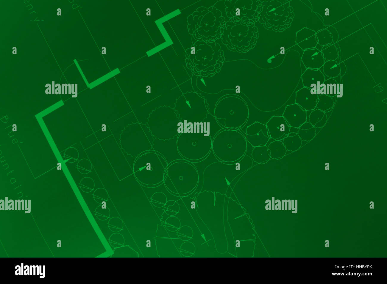 General blueprint shot for landscaping, gardening, yard work, etc Stock ...