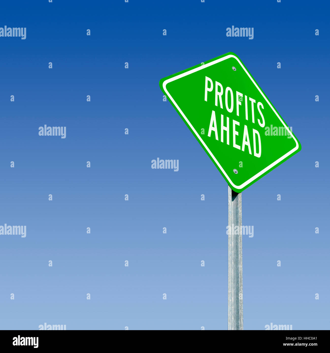 Road sign telling of a good business future Stock Photo - Alamy