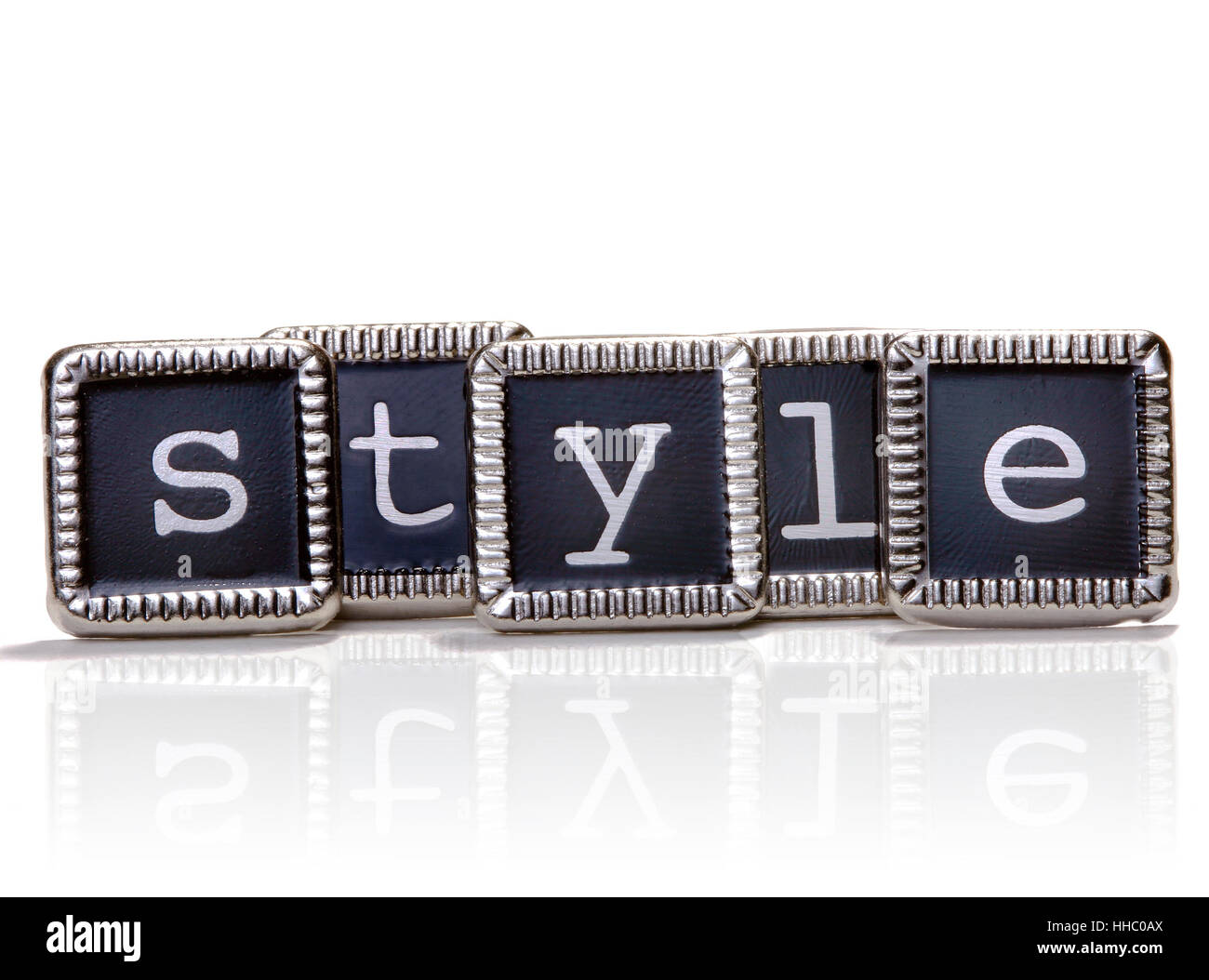 The word "style" spelled out with elegant metal letters Stock Photo - Alamy
