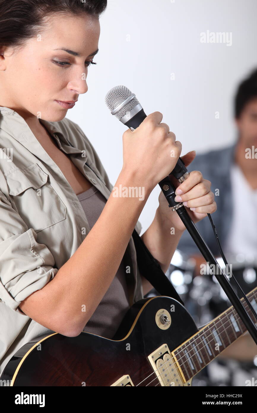 Singer preparing to sing Stock Photo - Alamy