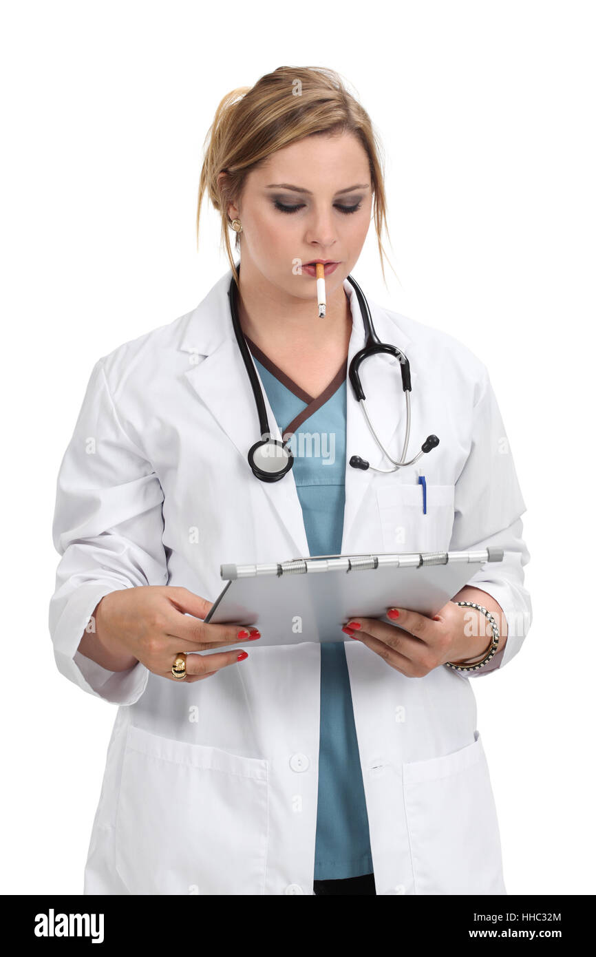 Nurse smoking cigarette hi-res stock photography and images - Alamy