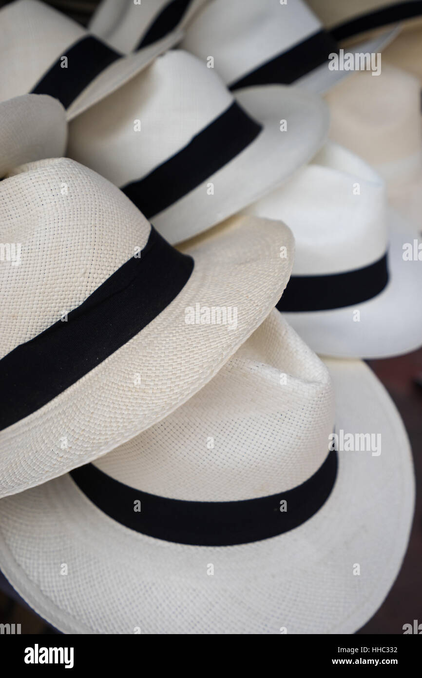 Panama straw hats close-up Stock Photo - Alamy