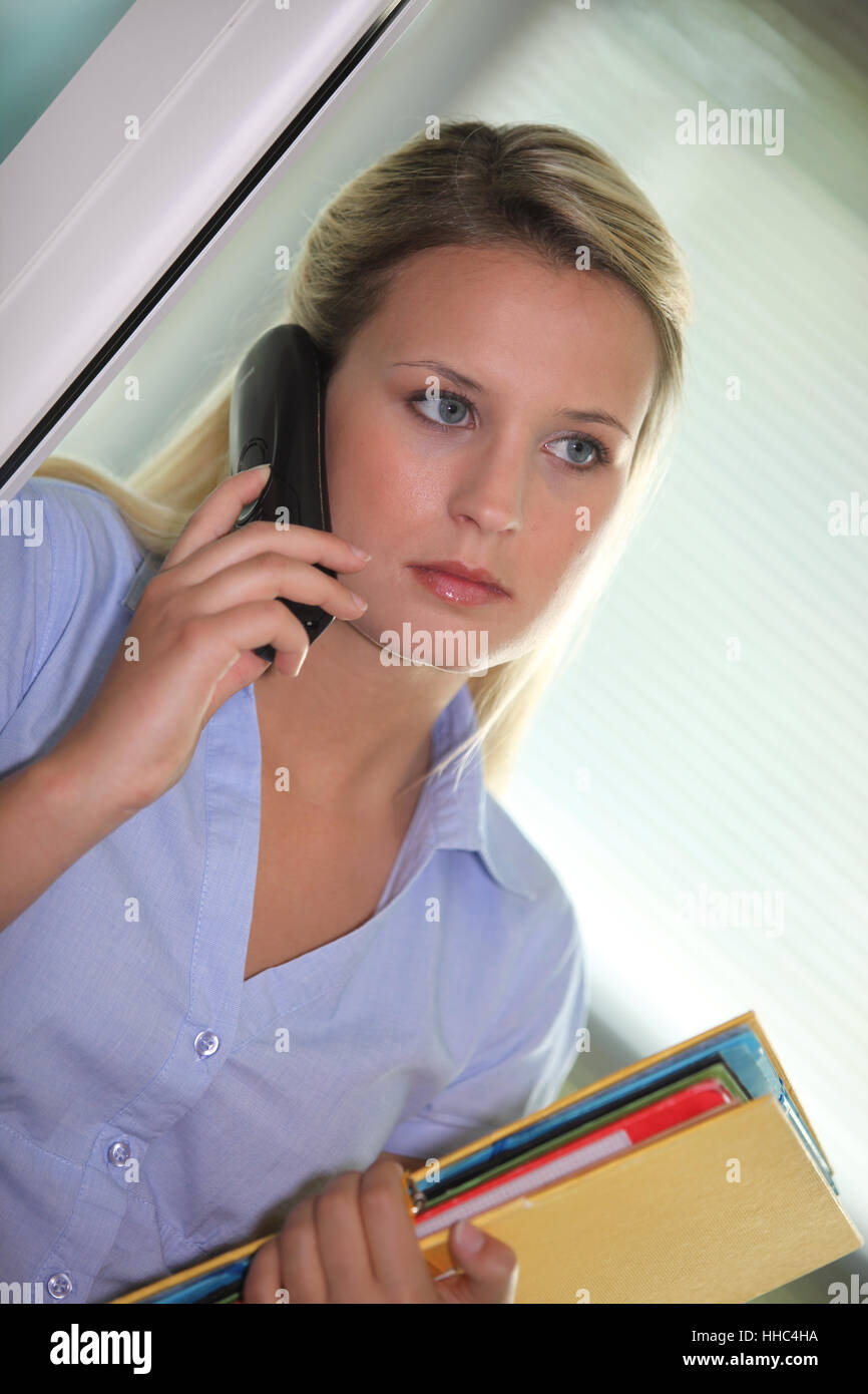 blank, european, caucasian, binder, answer, blind, woman, conversation ...