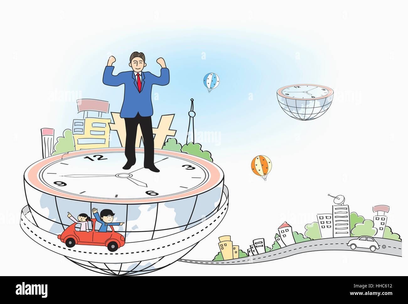 Man painting clock Cut Out Stock Images & Pictures - Alamy