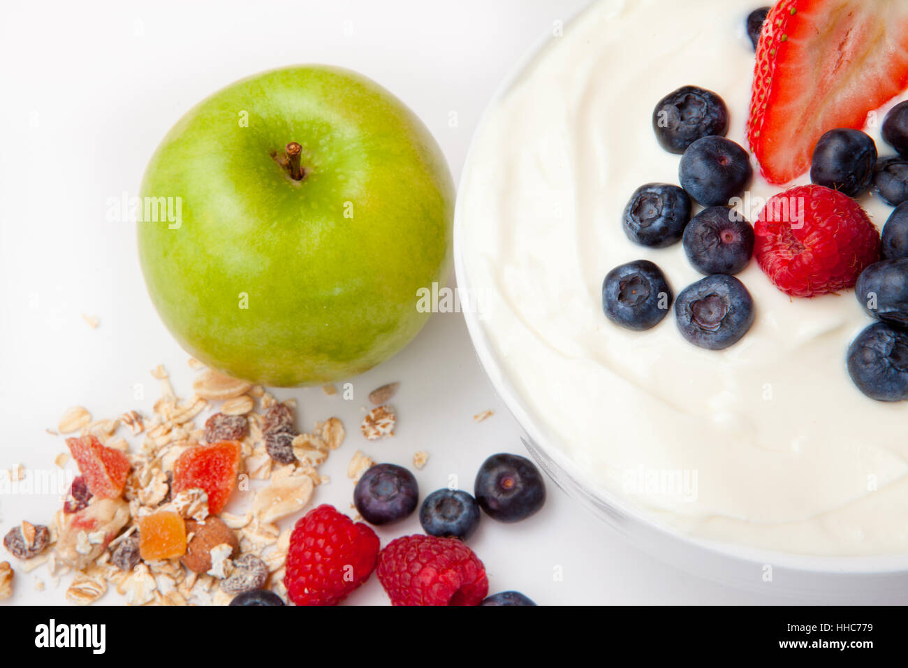 Healthy eating against a white background Stock Photo - Alamy
