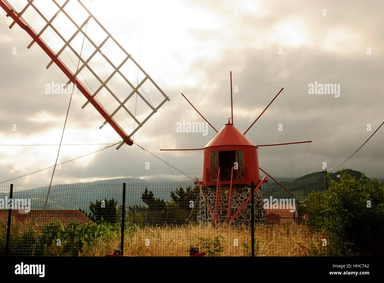 typical, windmill, mill, azores, landmark, wind, blue, stairs, travel ...