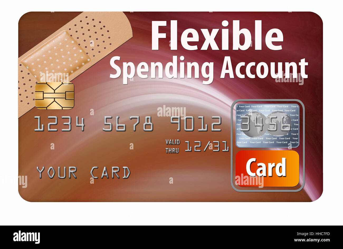 Flexible Spending Account debit card isolated on a white background ...