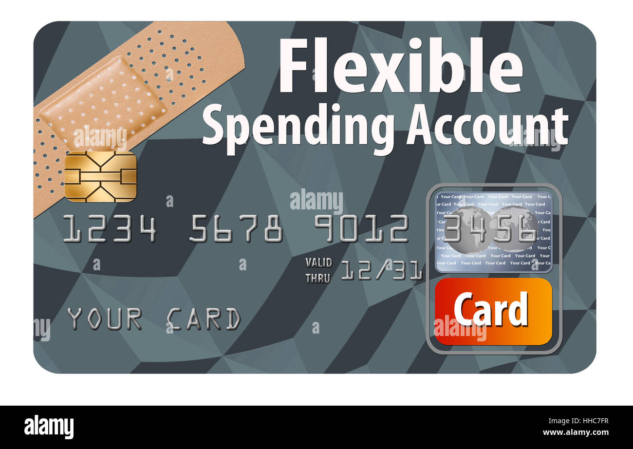 Flexible Spending Account debit card isolated on a white background ...