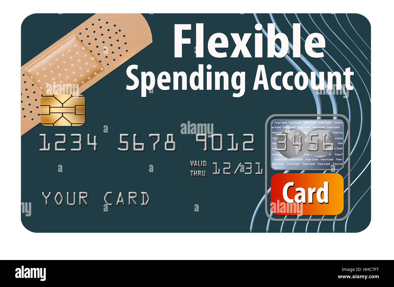 Flexible Spending Account debit card isolated on a white background ...