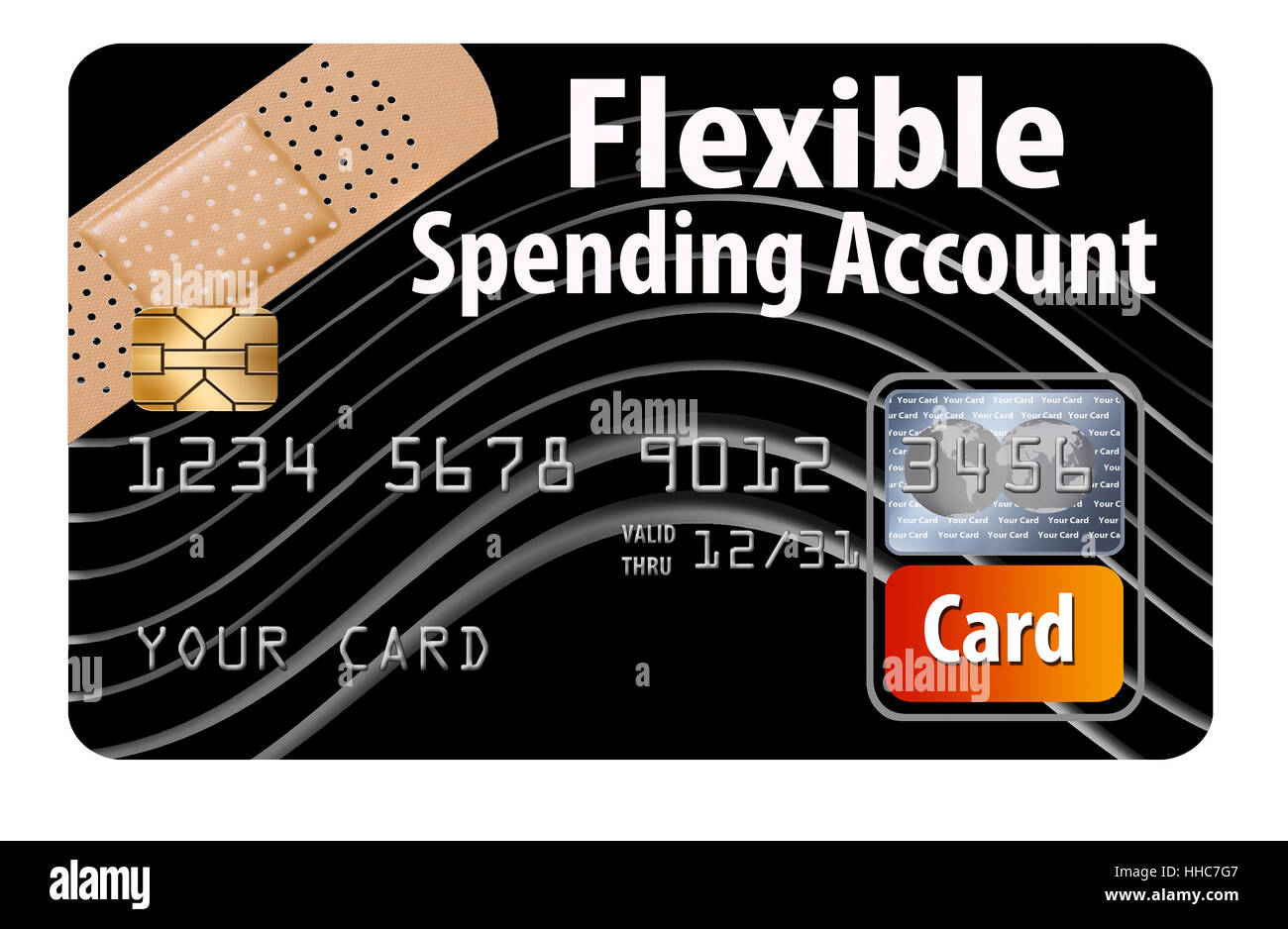 Flexible Spending Account debit card isolated on a white background ...