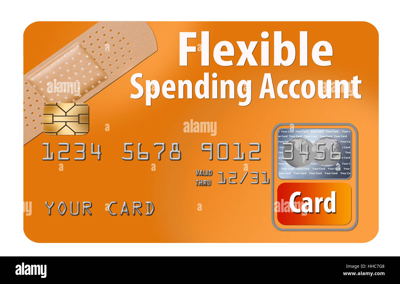 Flexible Spending Account debit card isolated on a white background ...