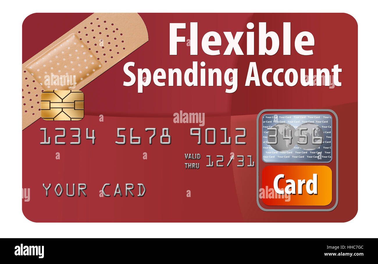 Flexible Spending Account debit card isolated on a white background ...