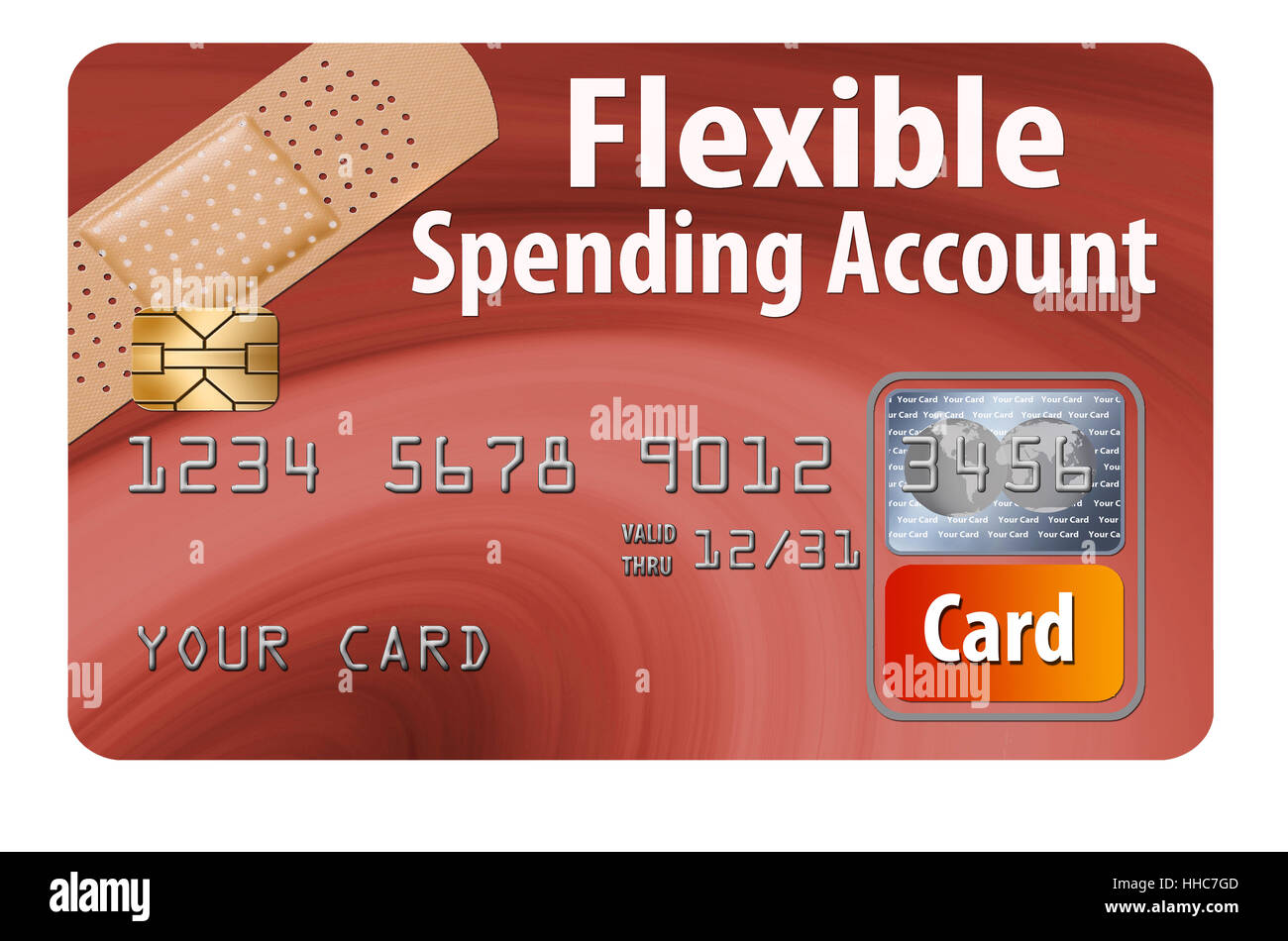 Flexible Spending Account debit card isolated on a white background ...