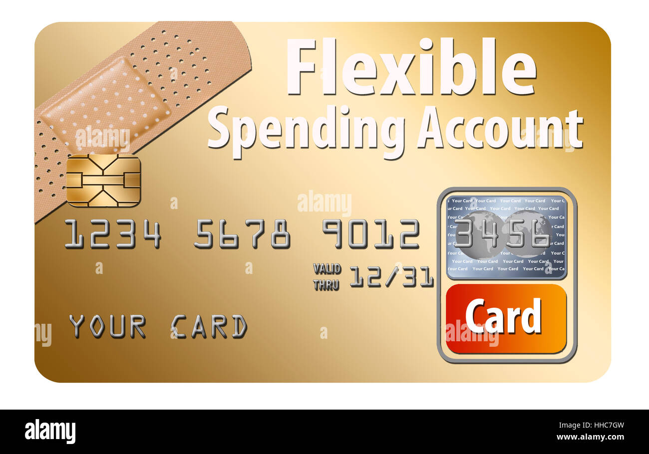 Flexible Spending Account debit card isolated on a white background ...