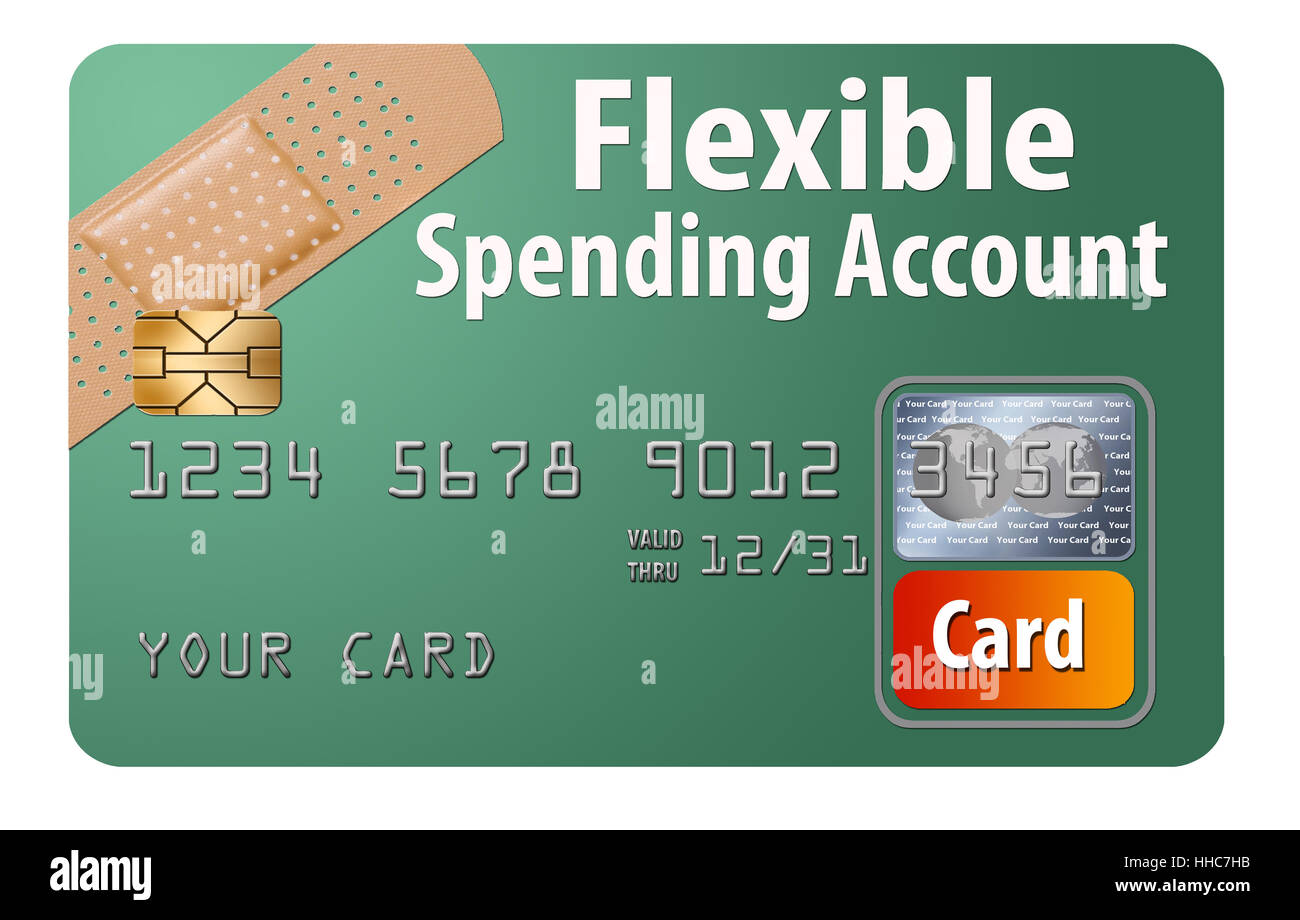 Flexible Spending Account debit card isolated on a white background ...