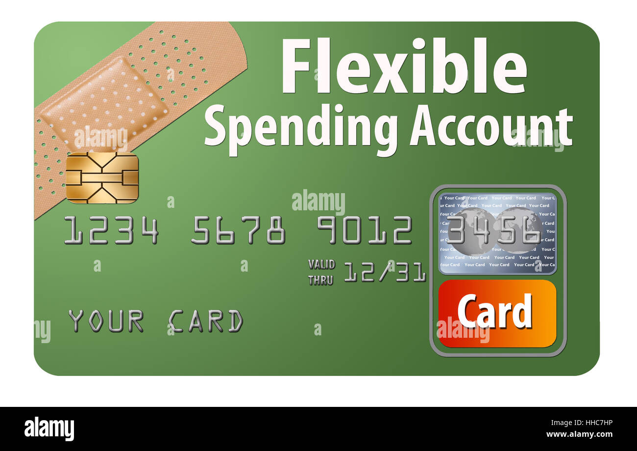 Flexible Spending Account debit card isolated on a white background ...
