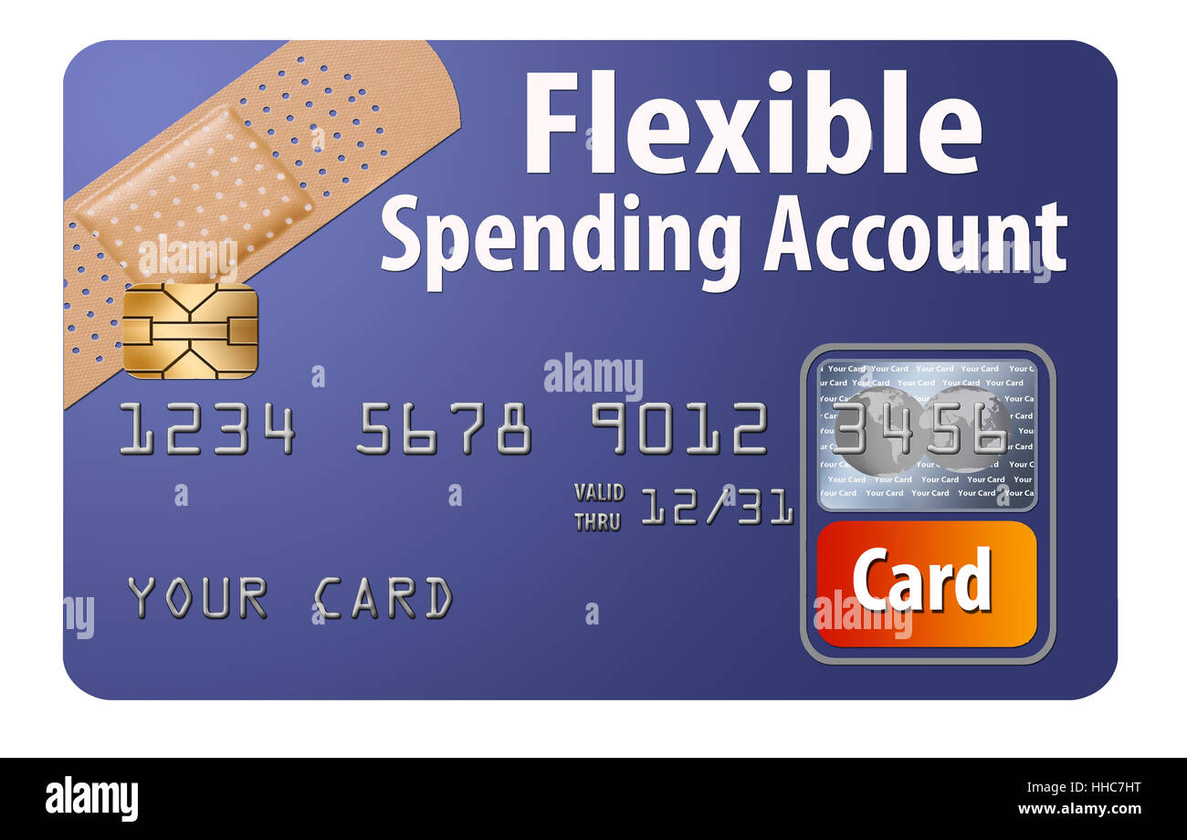 Flexible Spending Account debit card isolated on a white background ...