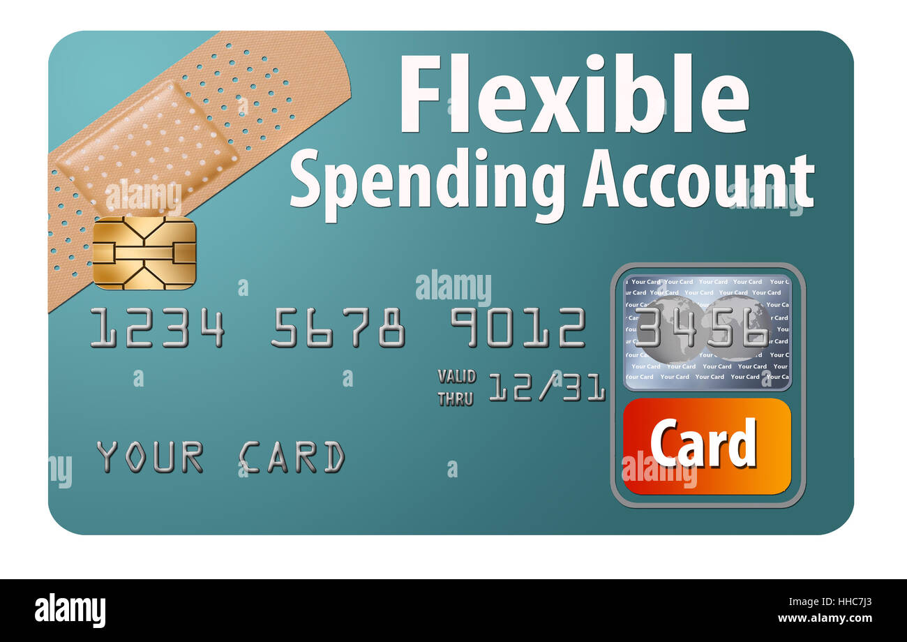 Flexible Spending Account debit card isolated on a white background ...