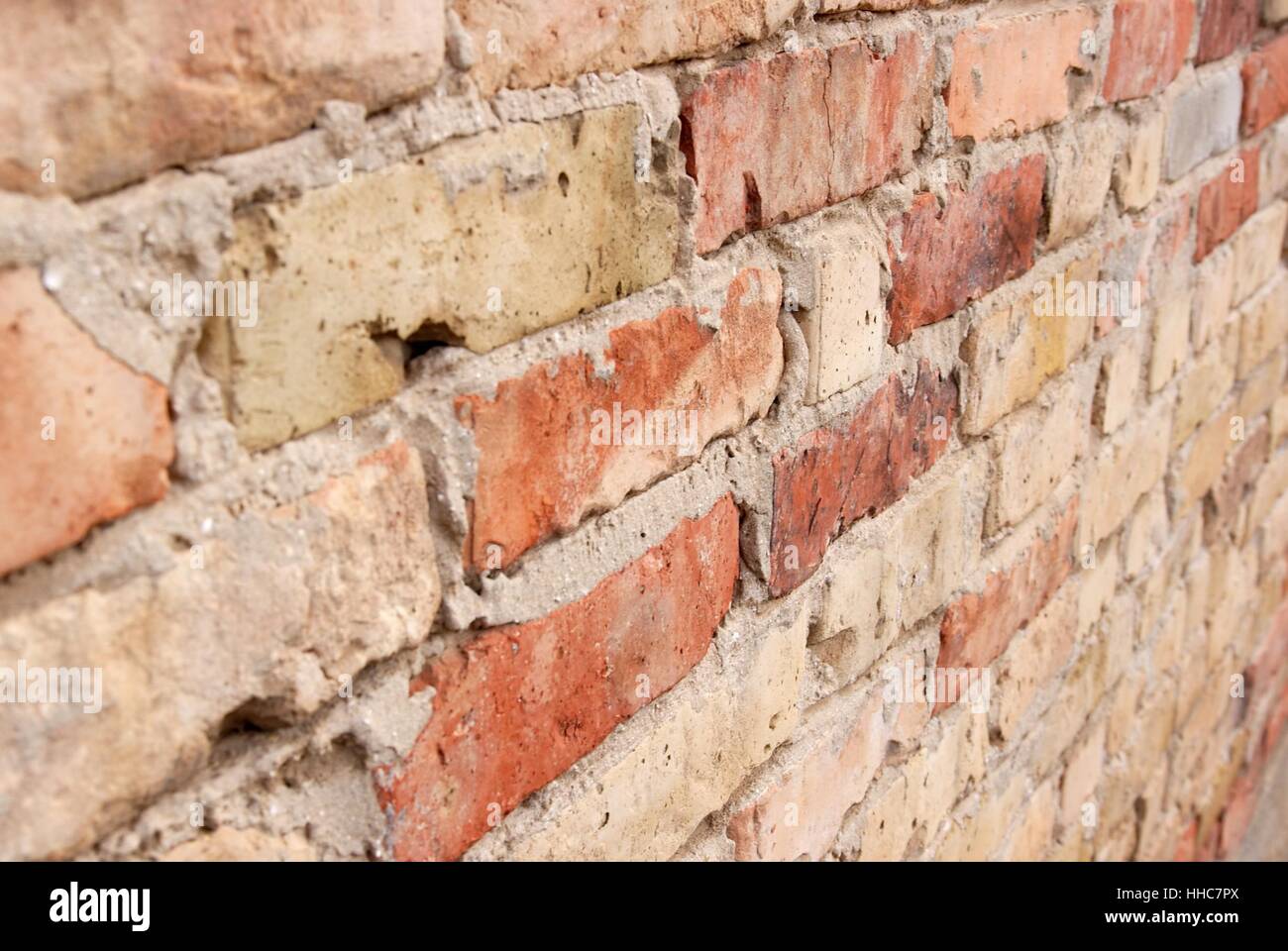 Brick wall angled view Stock Photo - Alamy