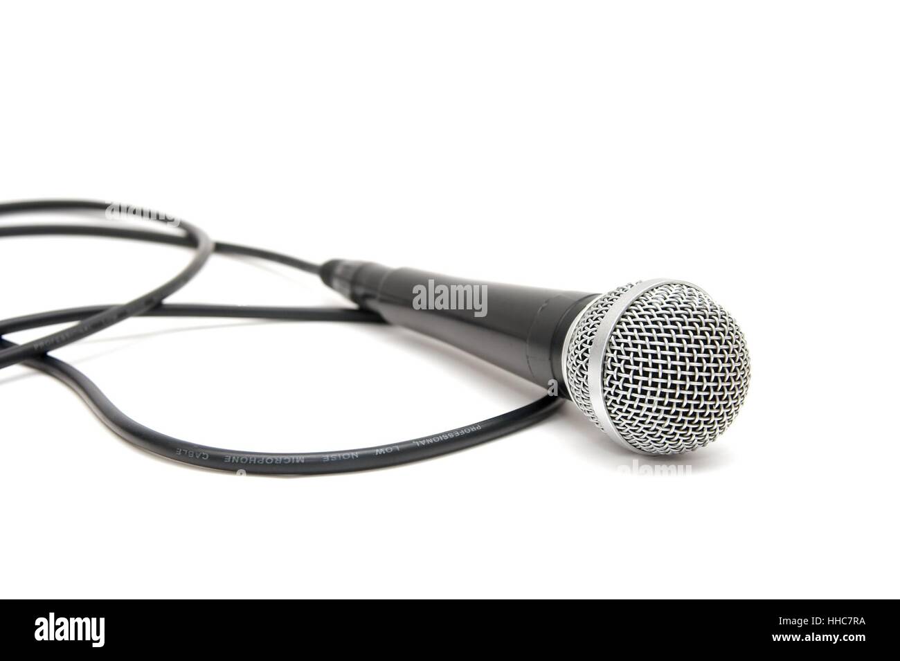 Microphone isolated on pure white background Stock Photo - Alamy
