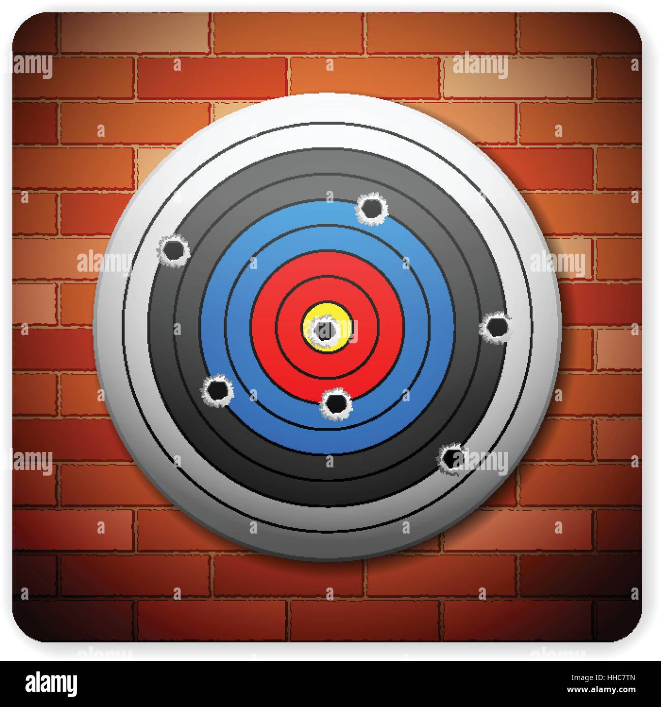Brick wall with target icon on a white background Stock Vector Image ...