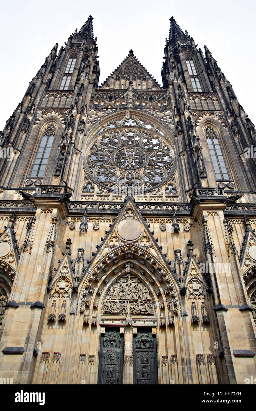 cathedral, prague, style of construction, architecture, architectural ...