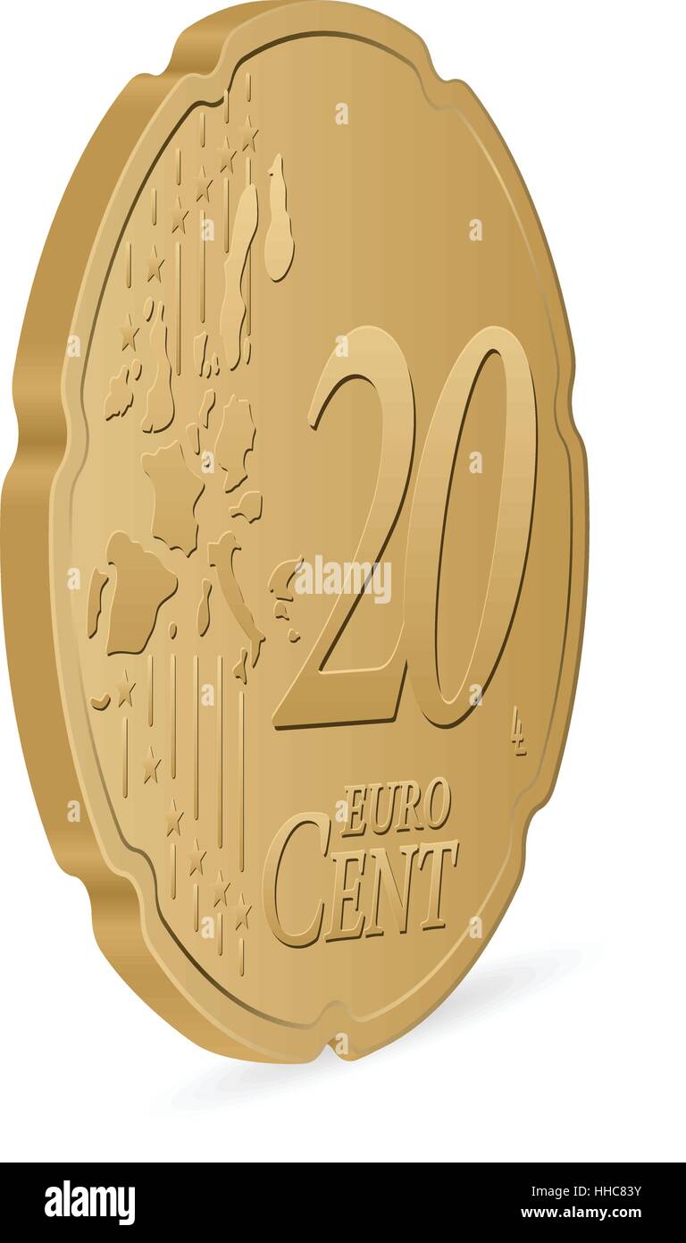 20 euro cent coin Stock Vector Images - Alamy