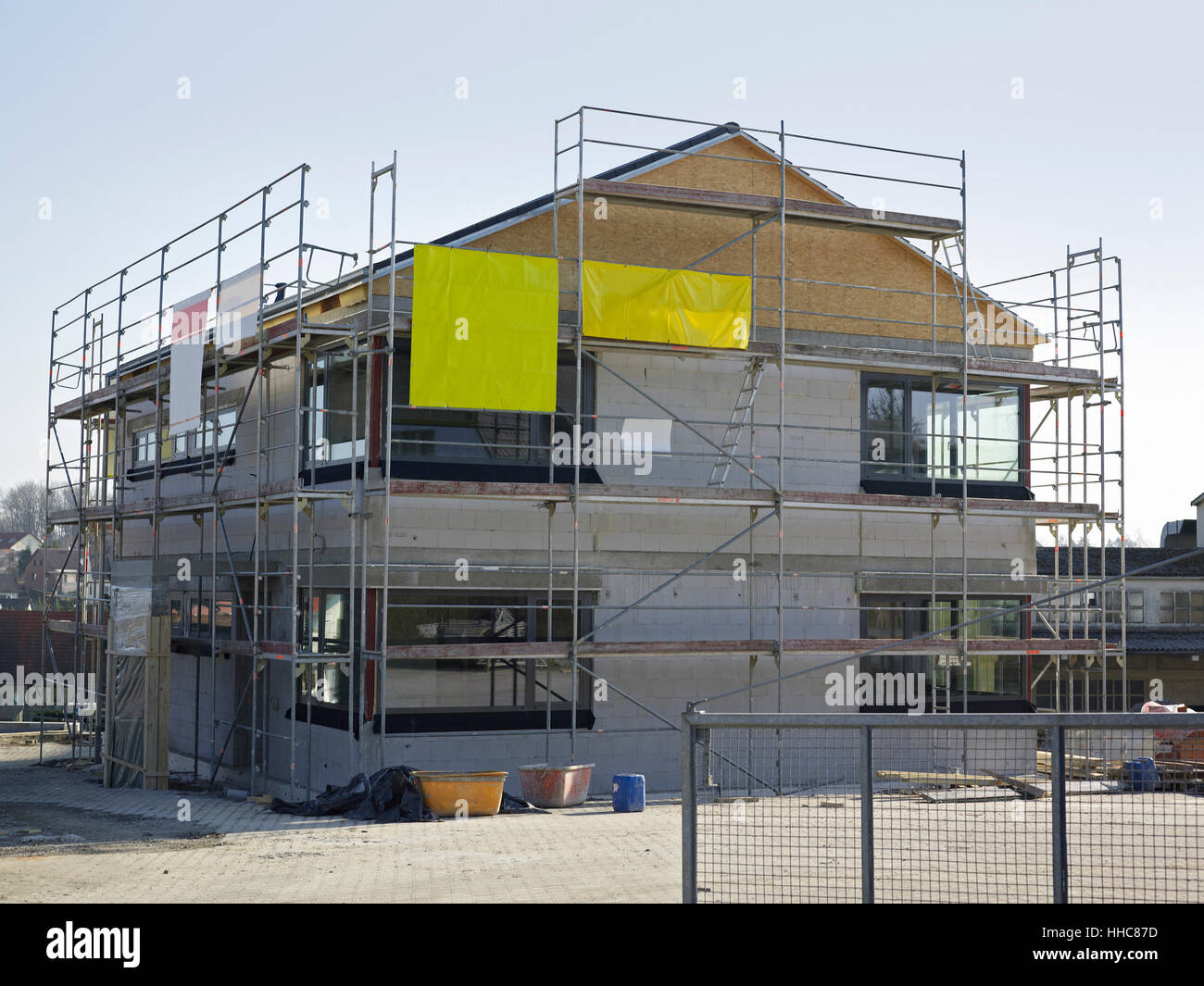 house, building, sunlight, wall, construction site, house, building ...