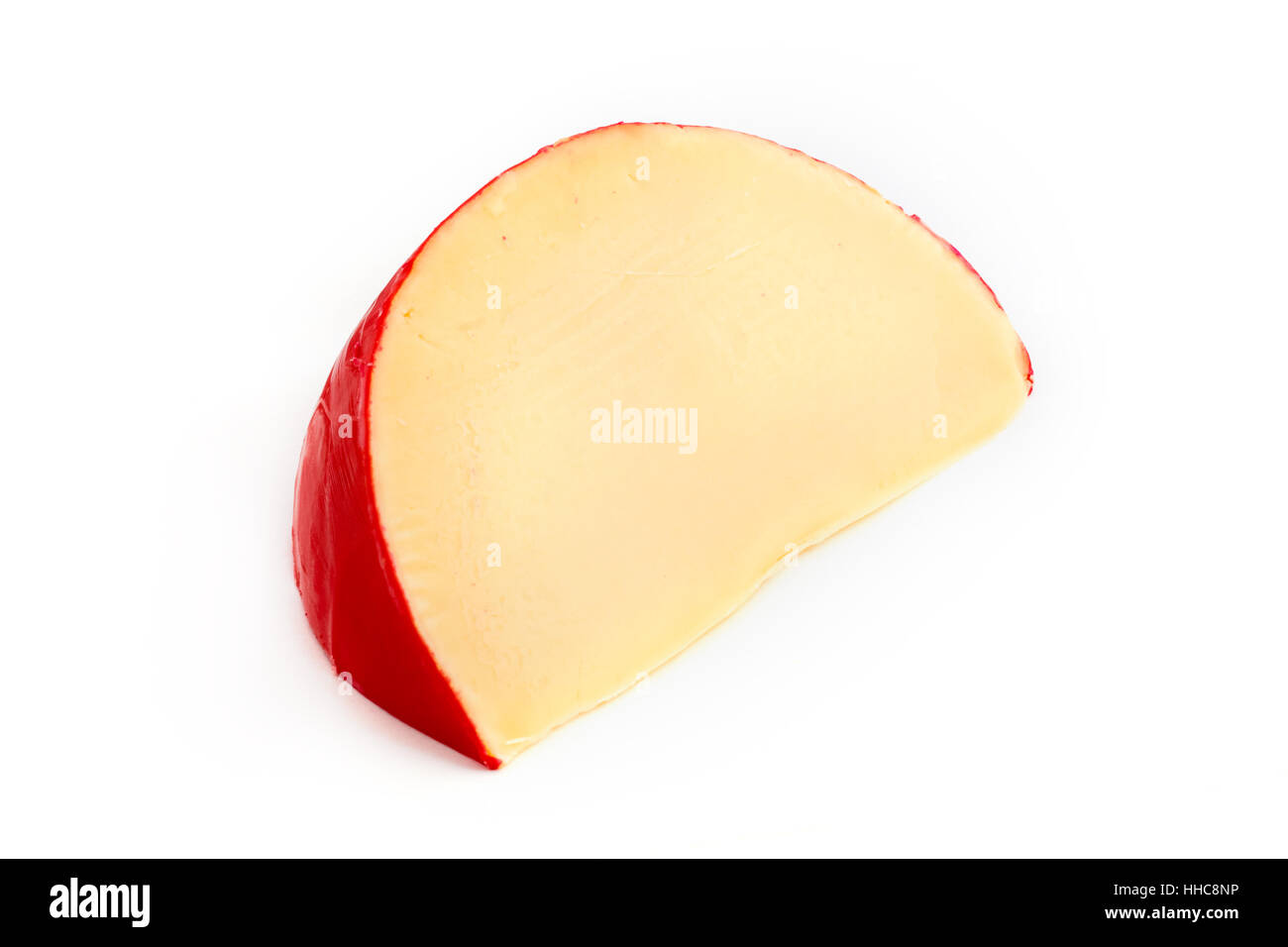 isolated, wedge, cheese, dairy, edam, portion, red, food, aliment ...