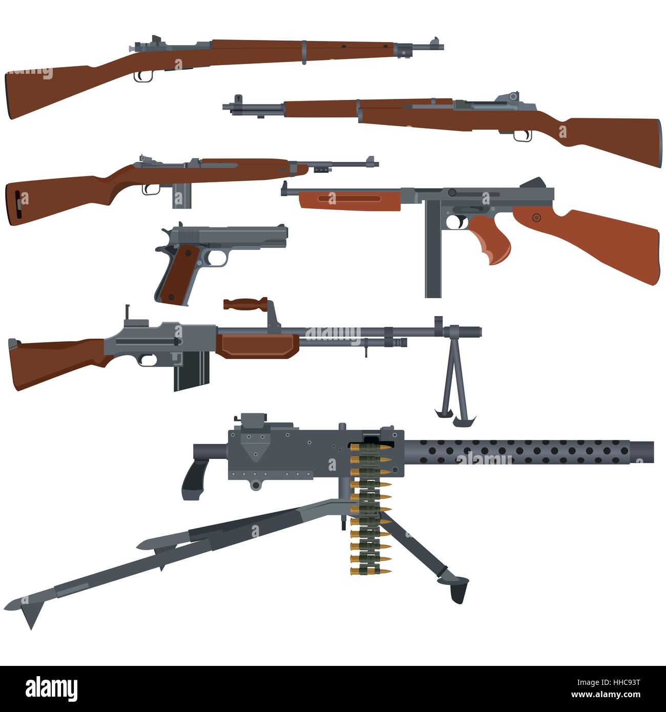 Small arms are the US armed forces of World War II. The illustration on ...